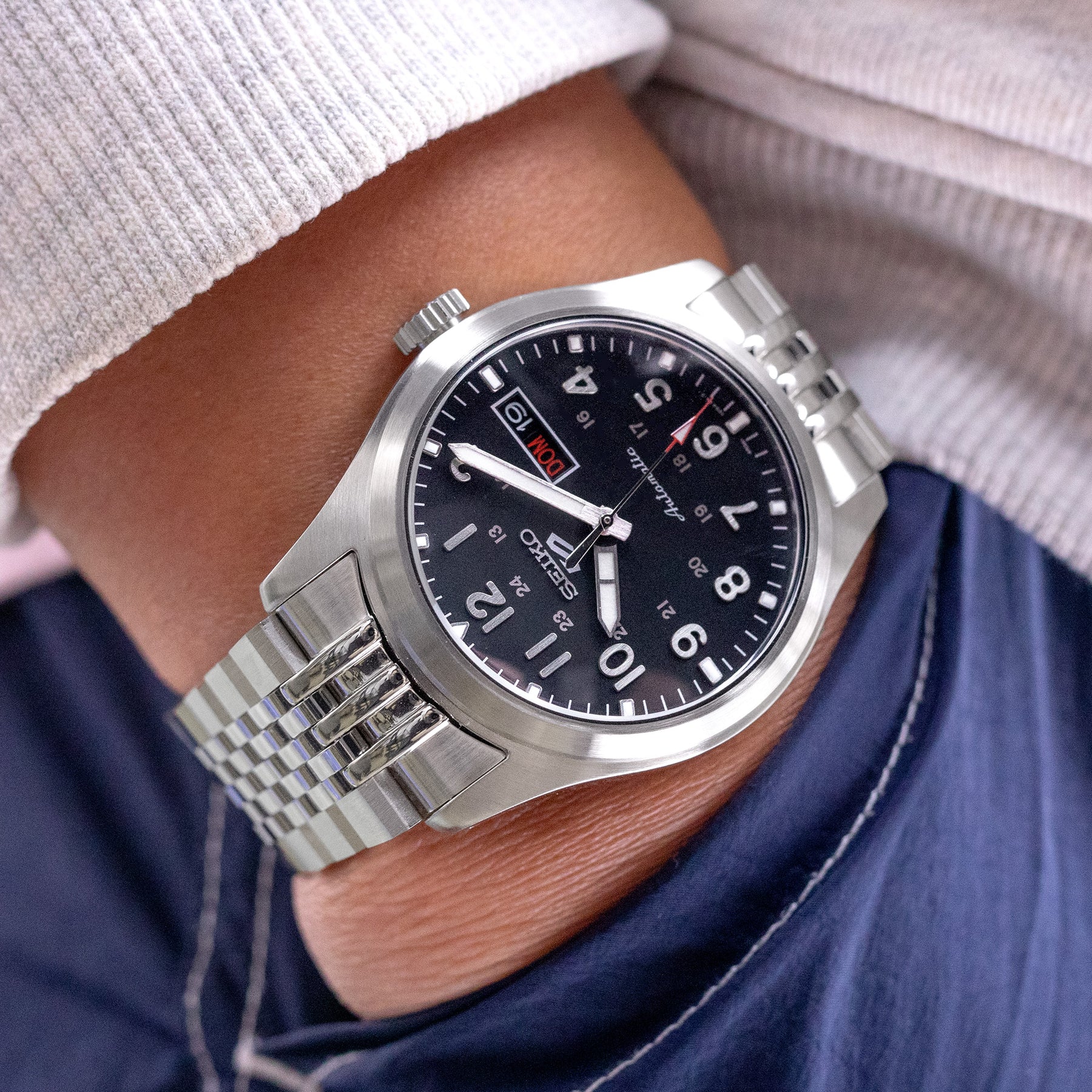 Seiko 5 Sports 40mm Curved End Asteroid Watch Bands | Strapcode