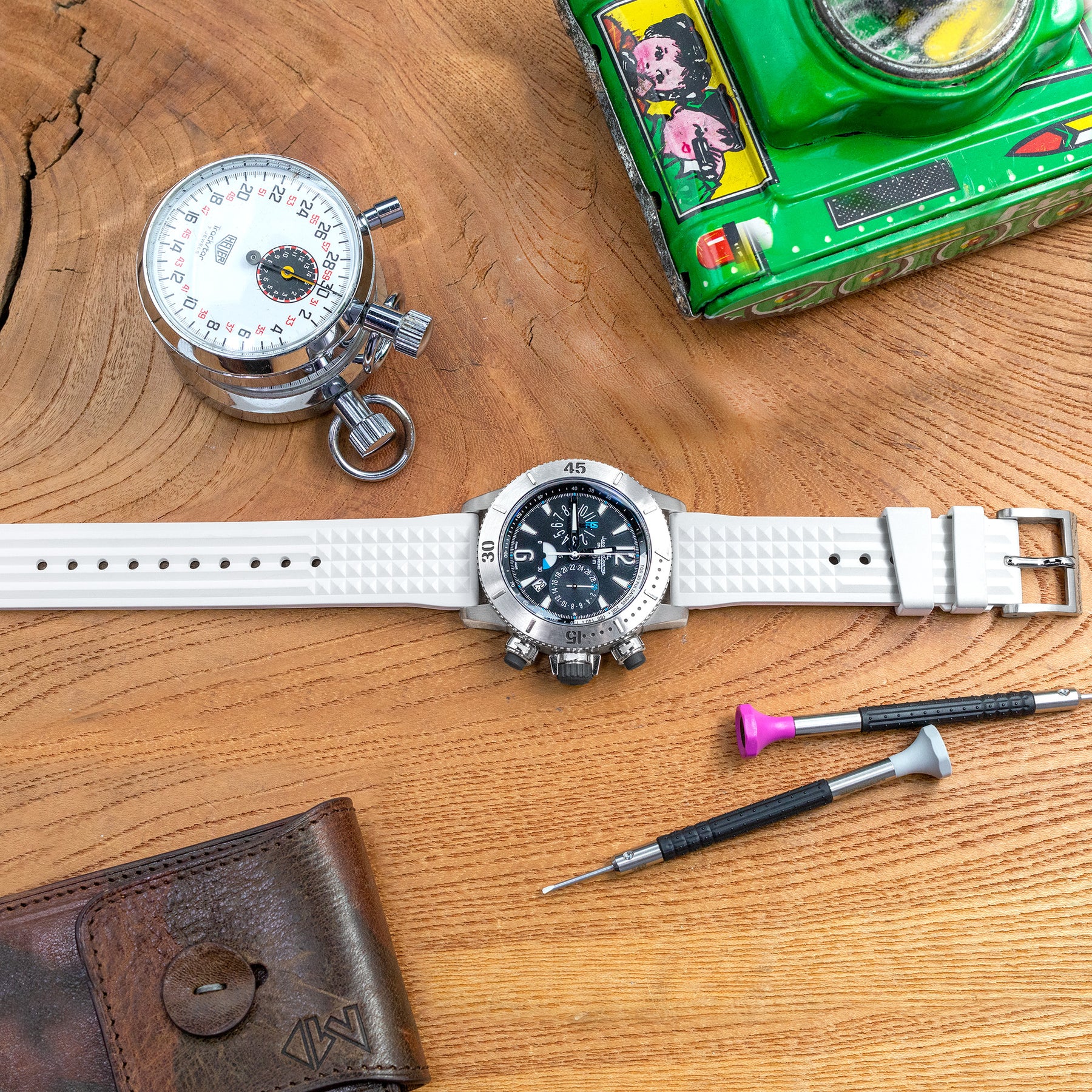 Waffle Watch Band 20mm 22mm Chaffle FKM Rubber Strap | Strapcode