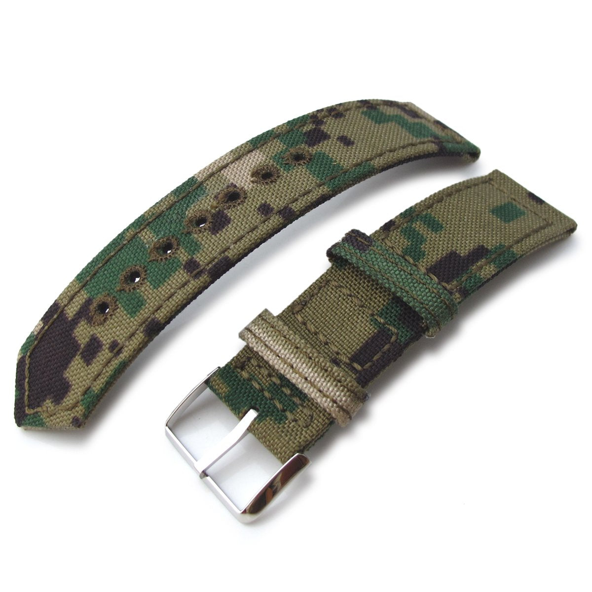 20mm, 21mm or 22mm MiLTAT WW2 2-piece Woodland Camo Cordu-1000D Fabric ...