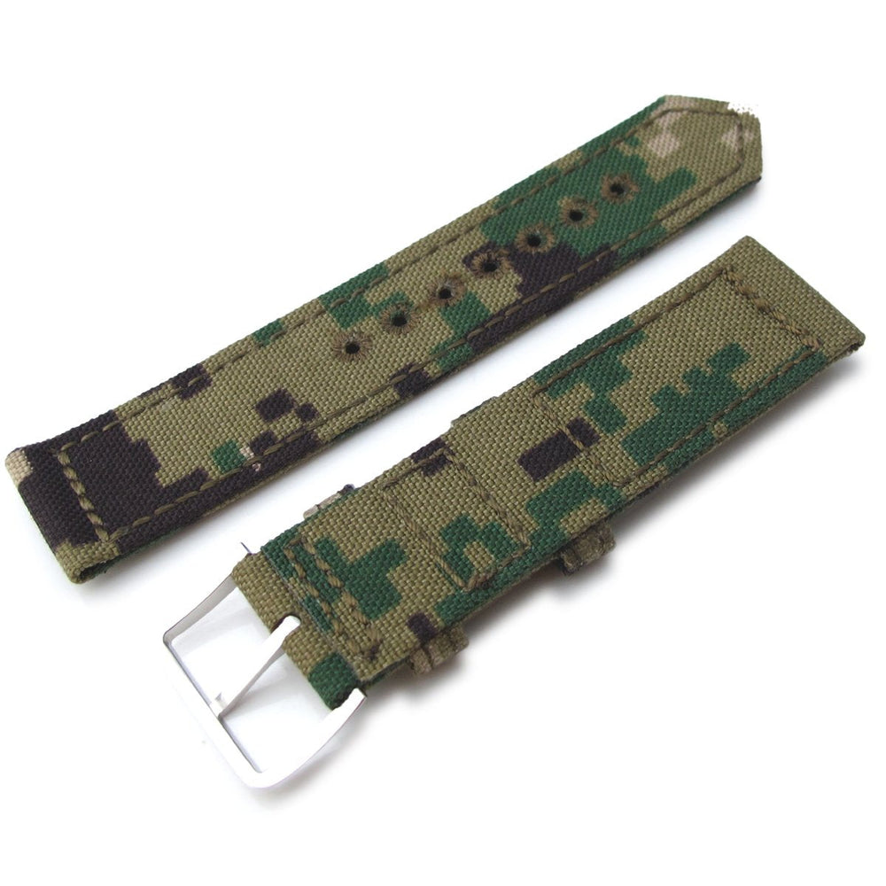 20mm, 21mm or 22mm MiLTAT WW2 2-piece Woodland Camo Cordu-1000D Fabric ...