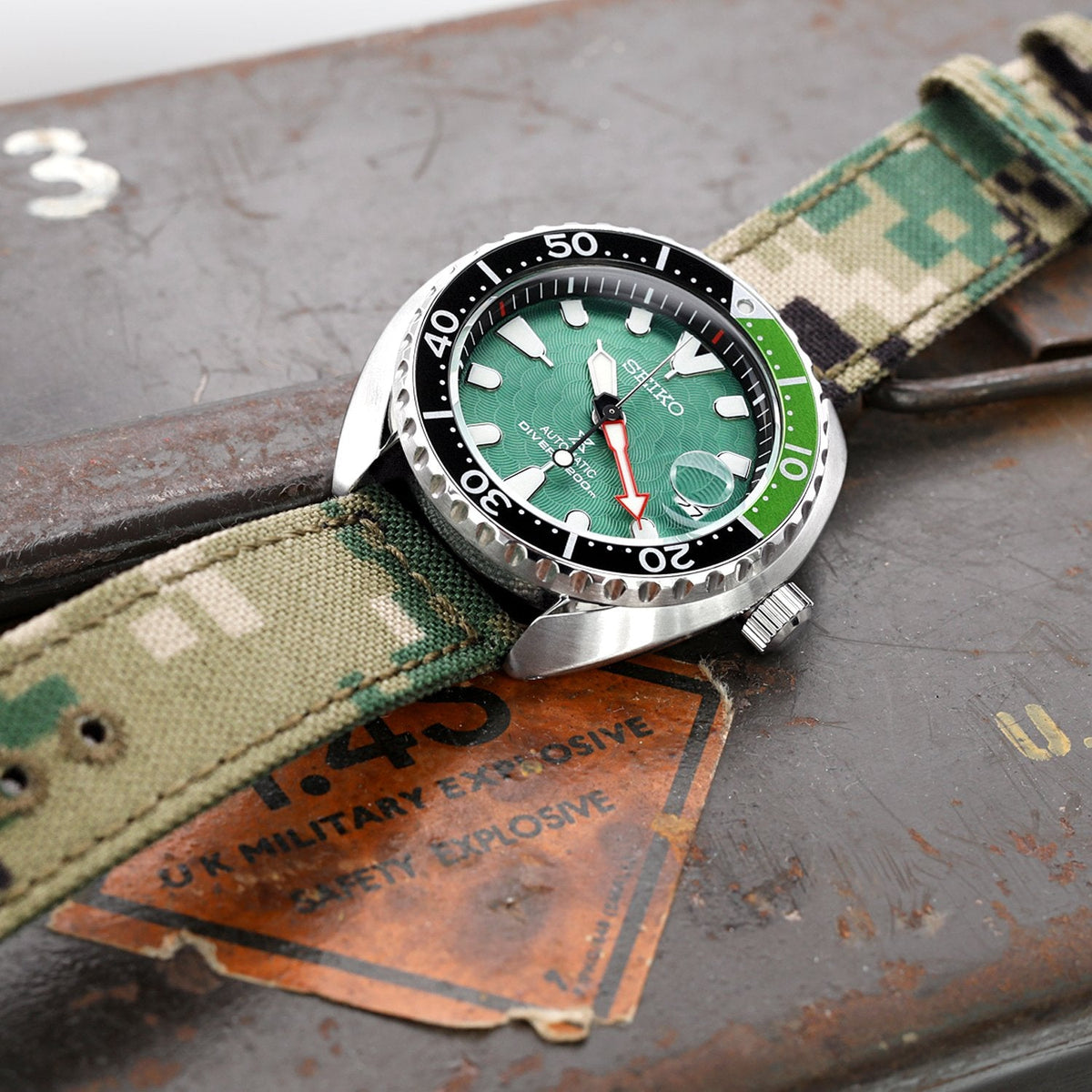 20mm, 21mm, 22mm MiLTAT WW2 Woodland Camo Cordura 1000D Watch Bands ...