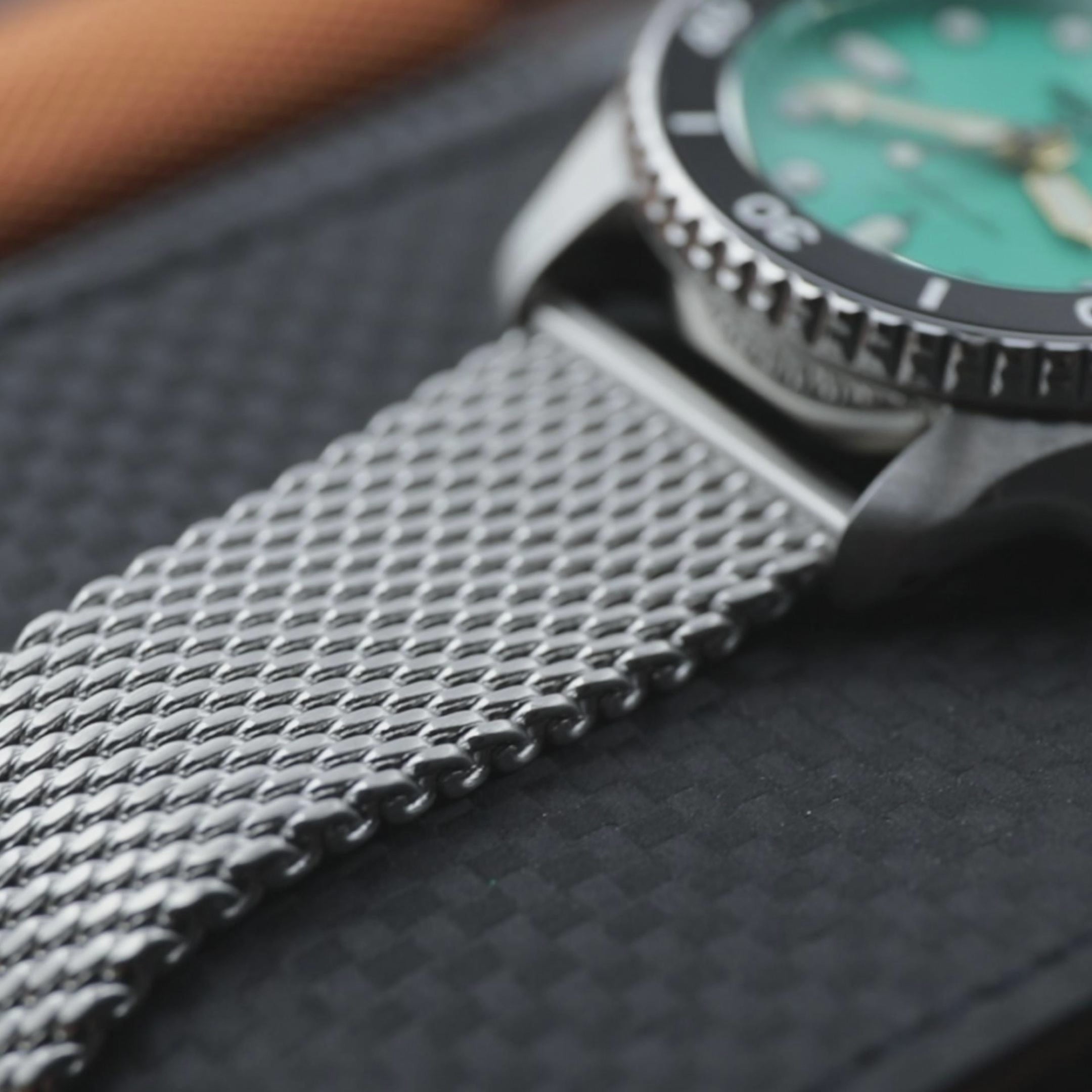 Quick Release Tapered Milanese Brushed Mesh Watch Band | Strapcode