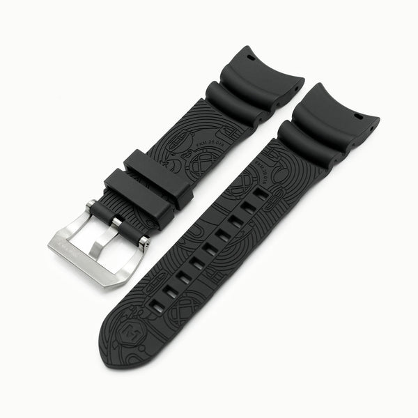 Semi-curved lug watch bands Croco grain watch straps | Strapcode