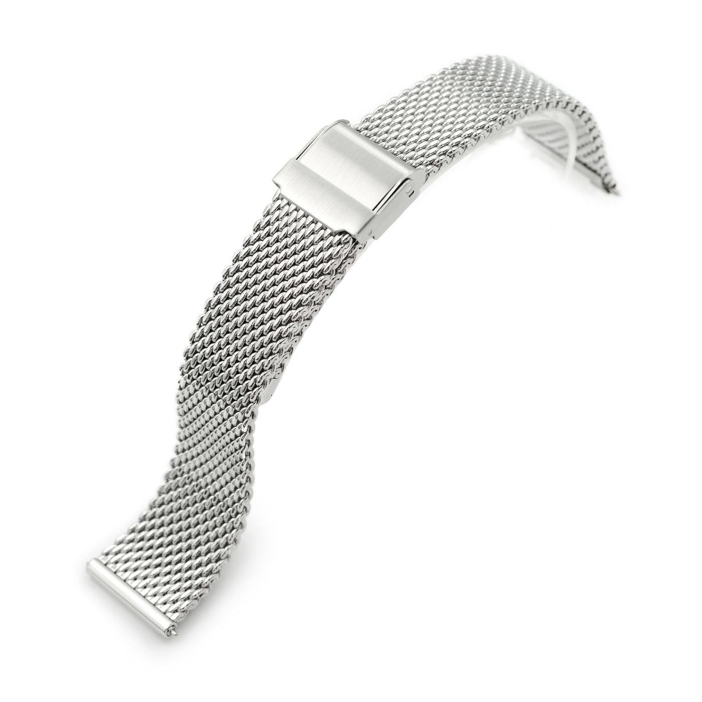 Quick Release Tapered Milanese Polished Mesh Watch Band | Strapcode