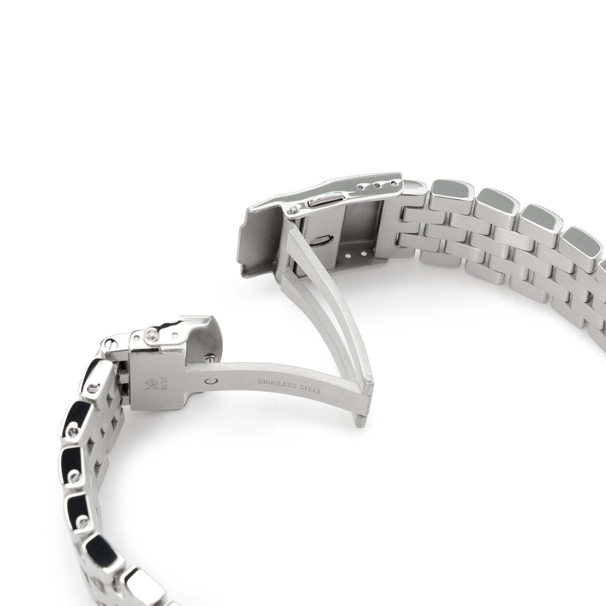 Polished Engineer Solid Link 316L Stainless Steel Watch Bracelet Band ...
