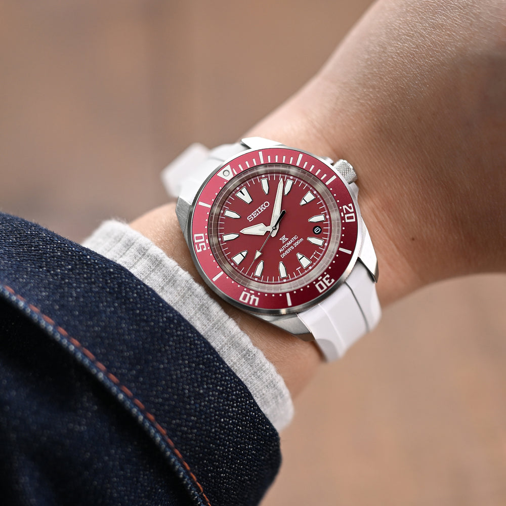 20mm, Wheels Resilient Curved End FKM rubber Watch Strap | Strapcode