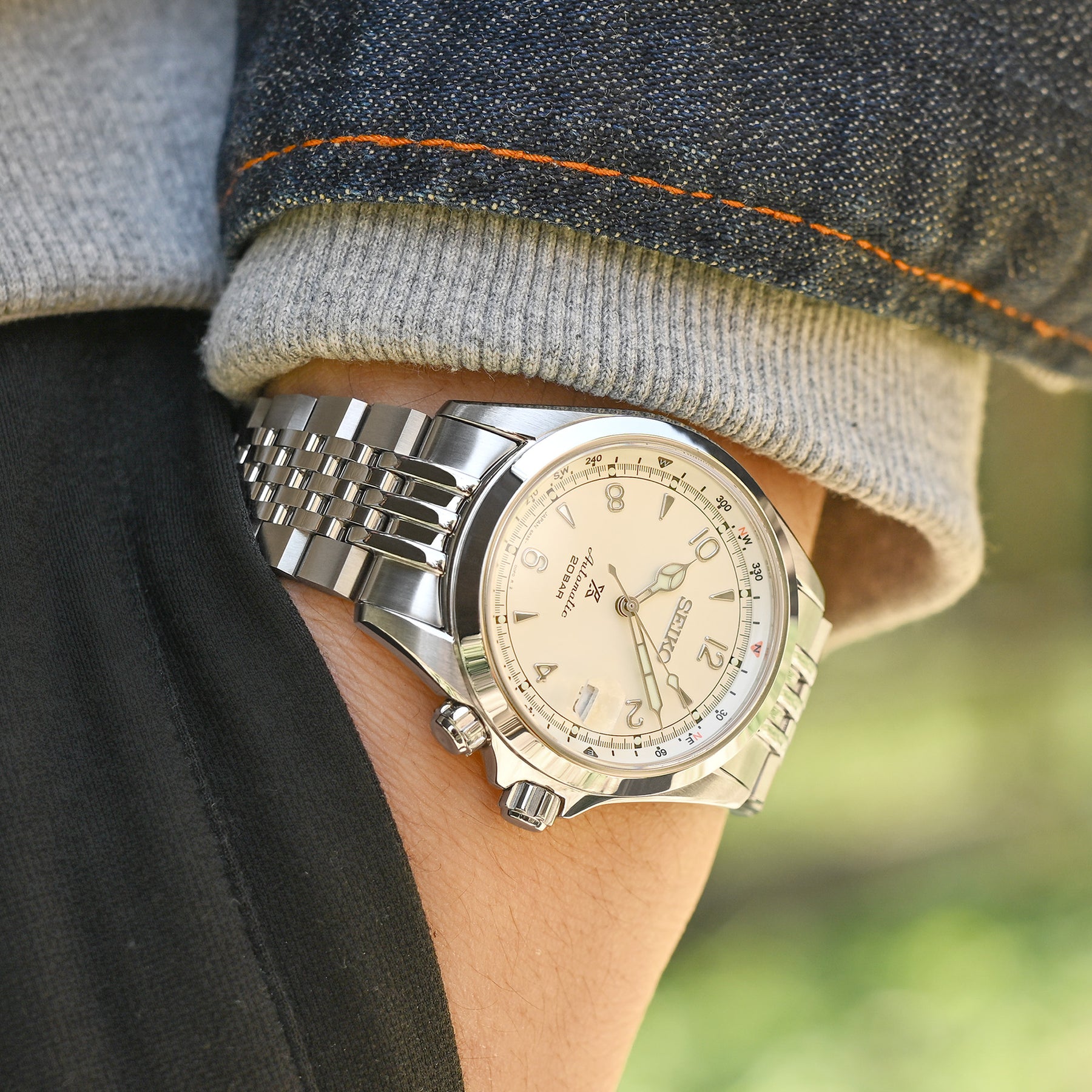 Seiko Alpinist SARB017 Curved End Asteroid Watch Bands | Strapcode