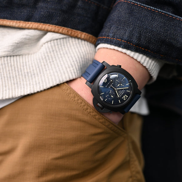 FKM30 Blue FKM Rubber Watch Band 24mm for Panerai | Strapcode