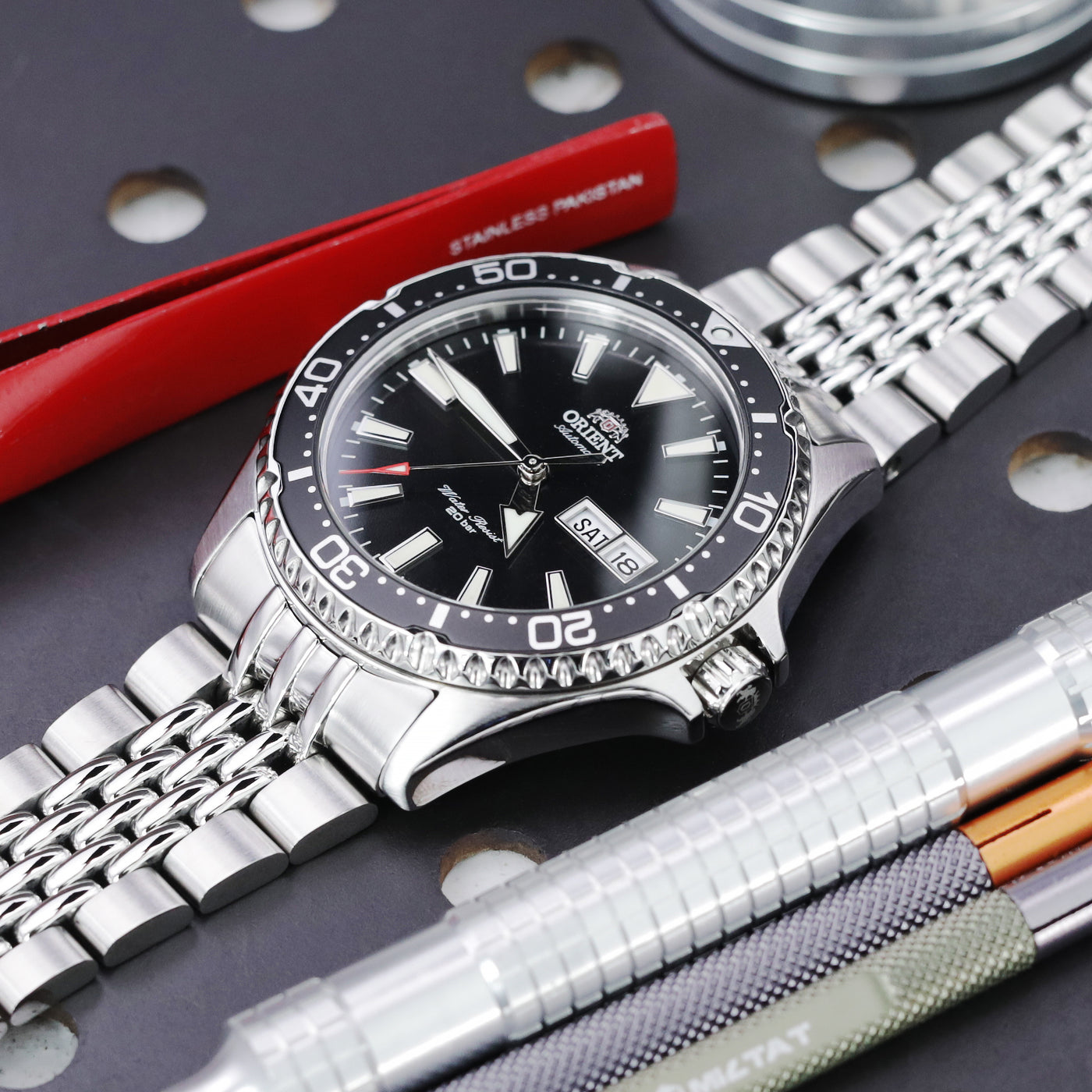 22mm Goma BOR Stainless Steel Bracelet for Orient Kamasu | StrapCode ...