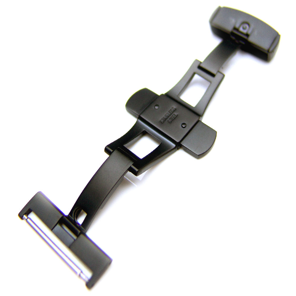 20mm, 22mm, 24mm Deployment Buckle / Clasp, PVD Black Stainless Steel ...