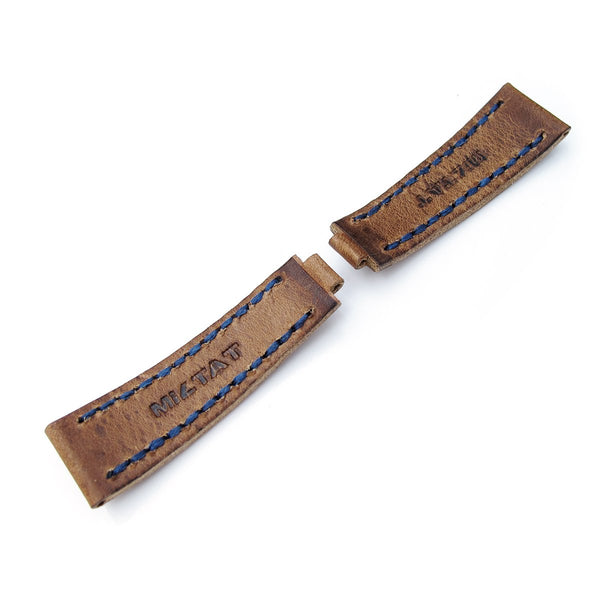 20mm MiLTAT RX Collection 'X' Watch Strap, Matte Brown Pull Up Leather ...