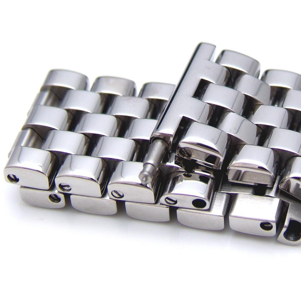 Polished Engineer Solid Link 316L Stainless Steel Watch Bracelet Band ...