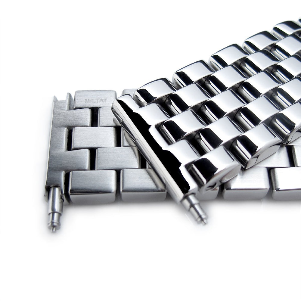 Polished Engineer Solid Link 316L Stainless Steel Watch Bracelet Band ...