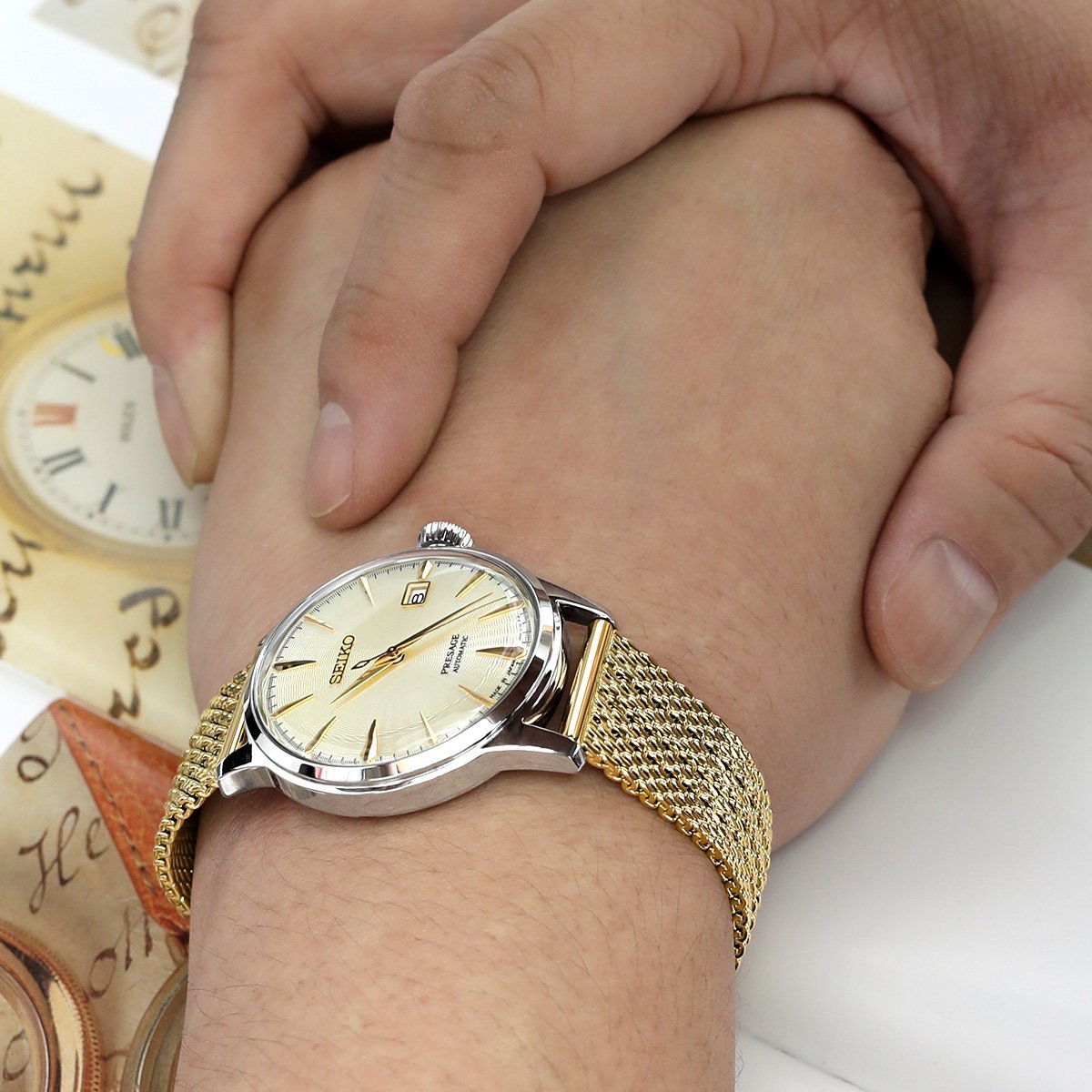 20mm Mailänder Bony Drahtgeflecht Armband, poliertes IP Gold - Strapcode