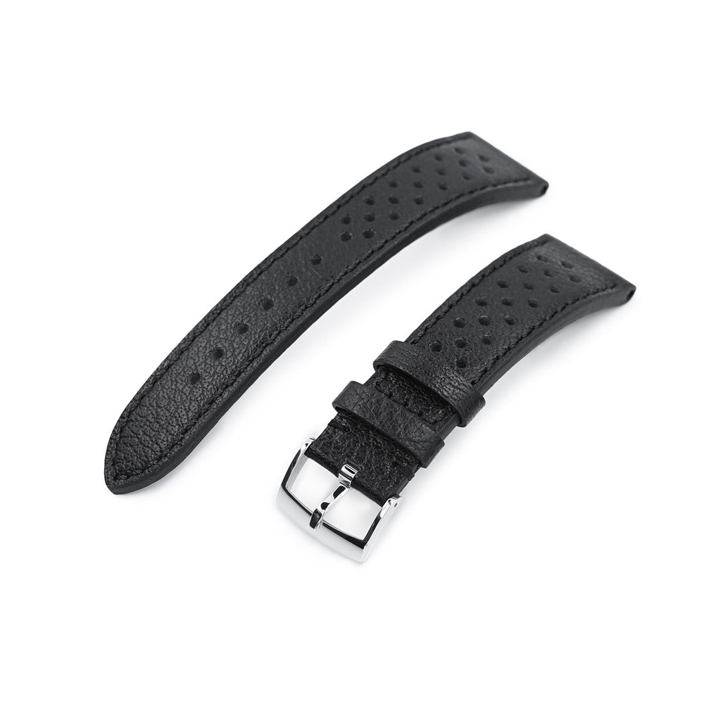 20mm or 22mm MiLTAT Rally Racing Watch Strap, Black | Strapcode