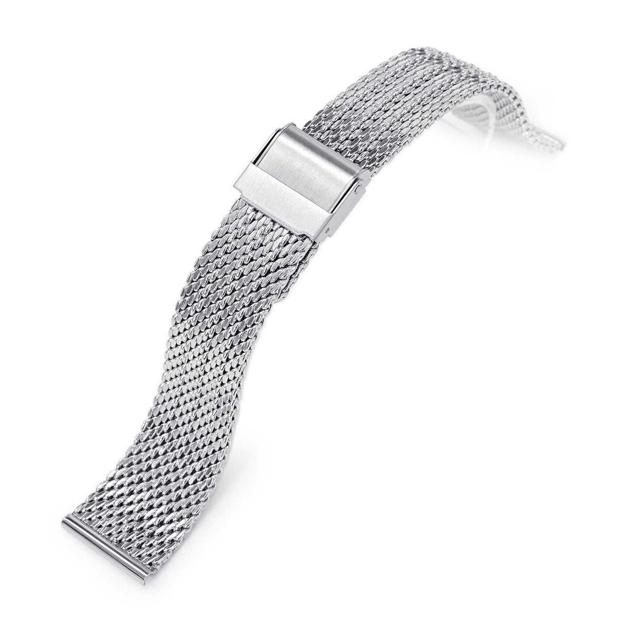 20mm Milanese Bony Wire Mesh Band, Polished | Strapcode