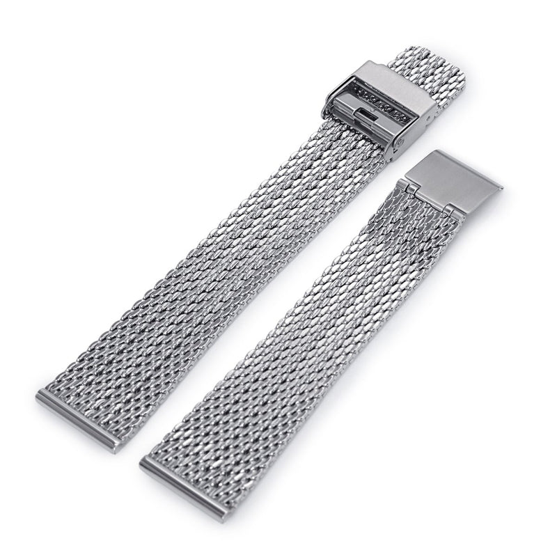 20mm Milanese Bony Wire Mesh Band, Polished - Strapcode