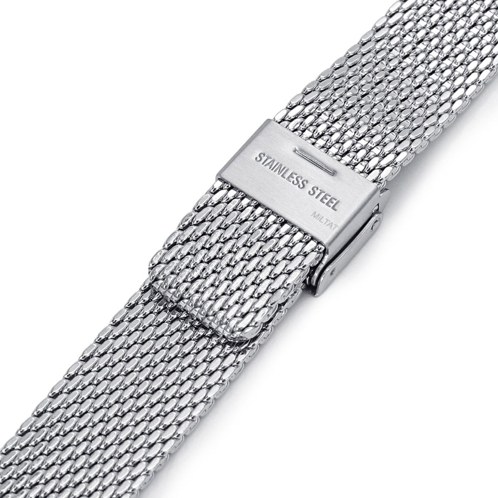 20mm Milanese Bony Wire Mesh Band, Polished | Strapcode