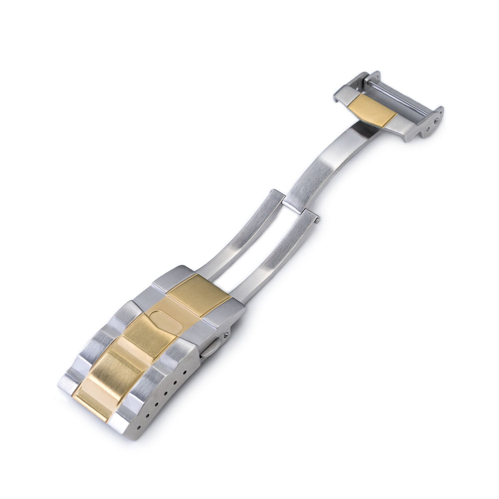 18mm Solid 316L Stainless Steel Double Locks SUB Diver Clasp, Button C ...