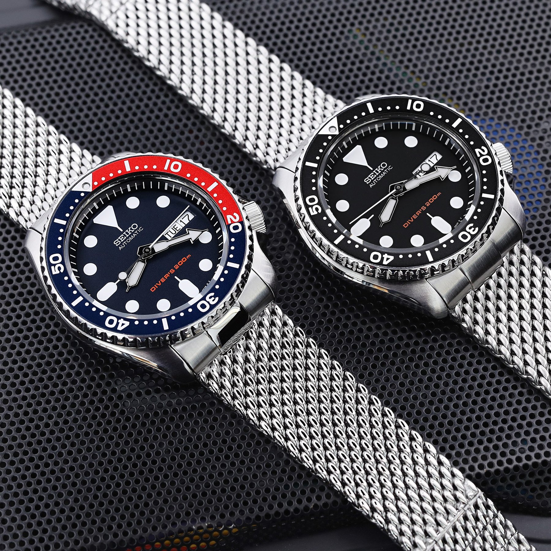 Curved Endlink Massy Mesh Watch Bands for Seiko SKX007 Mod | Strapcode