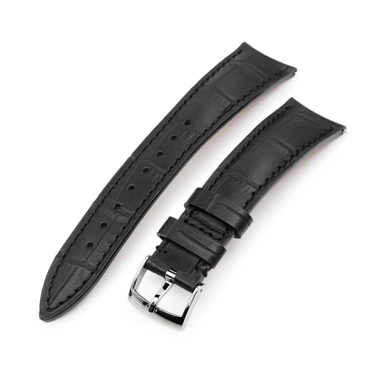 Semi-curved lug watch bands Croco grain watch straps | Strapcode Semi-curved lug watch bands Croco grain watch straps | Strapcode