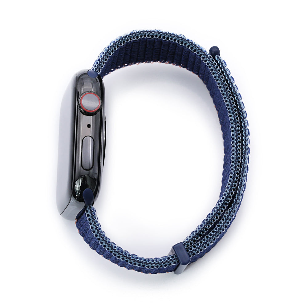 Navy Blue Hook & Loop Nylon Watch Band for Apple Watch | Strapcode