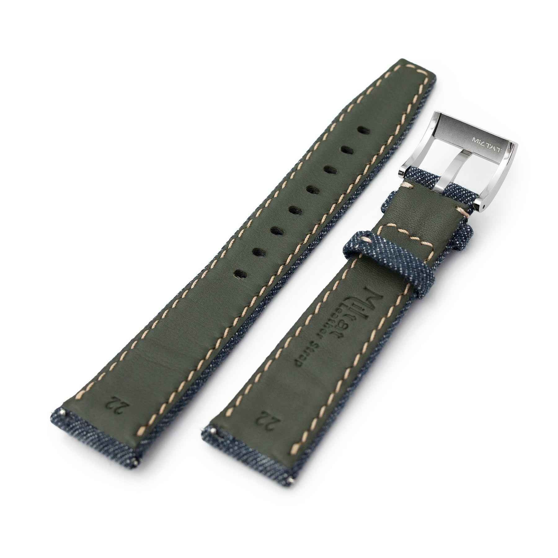 Q.R. Upcycled Denim watch strap 20mm or 22mm Watch Band | Strapcode