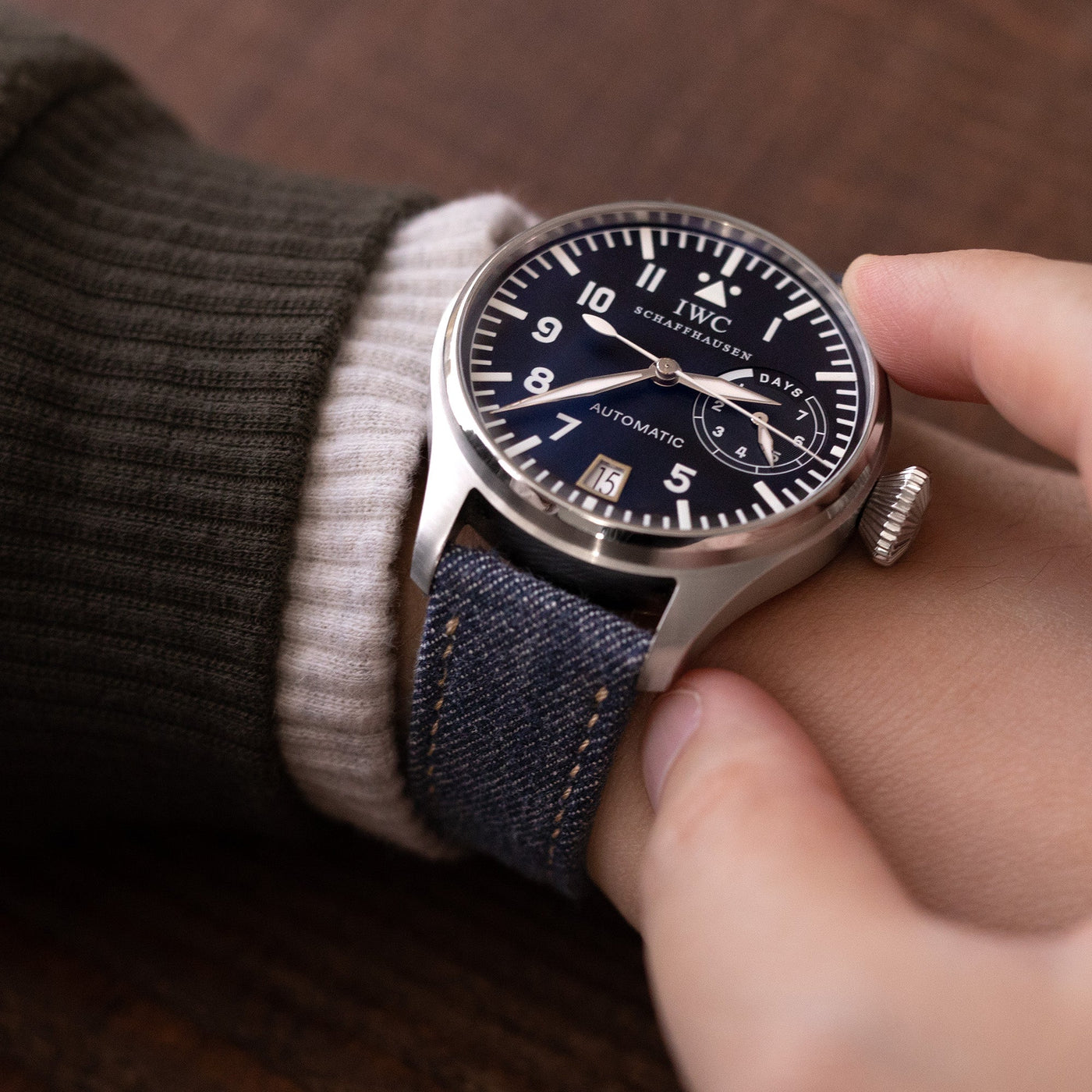 Q.R. Upcycled Denim watch strap 20mm or 22mm Watch Band | Strapcode