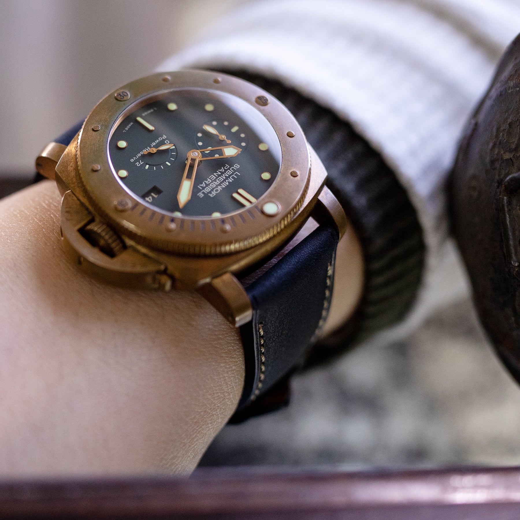 Black Italian Leather Watch Strap for Panerai | Strapcode