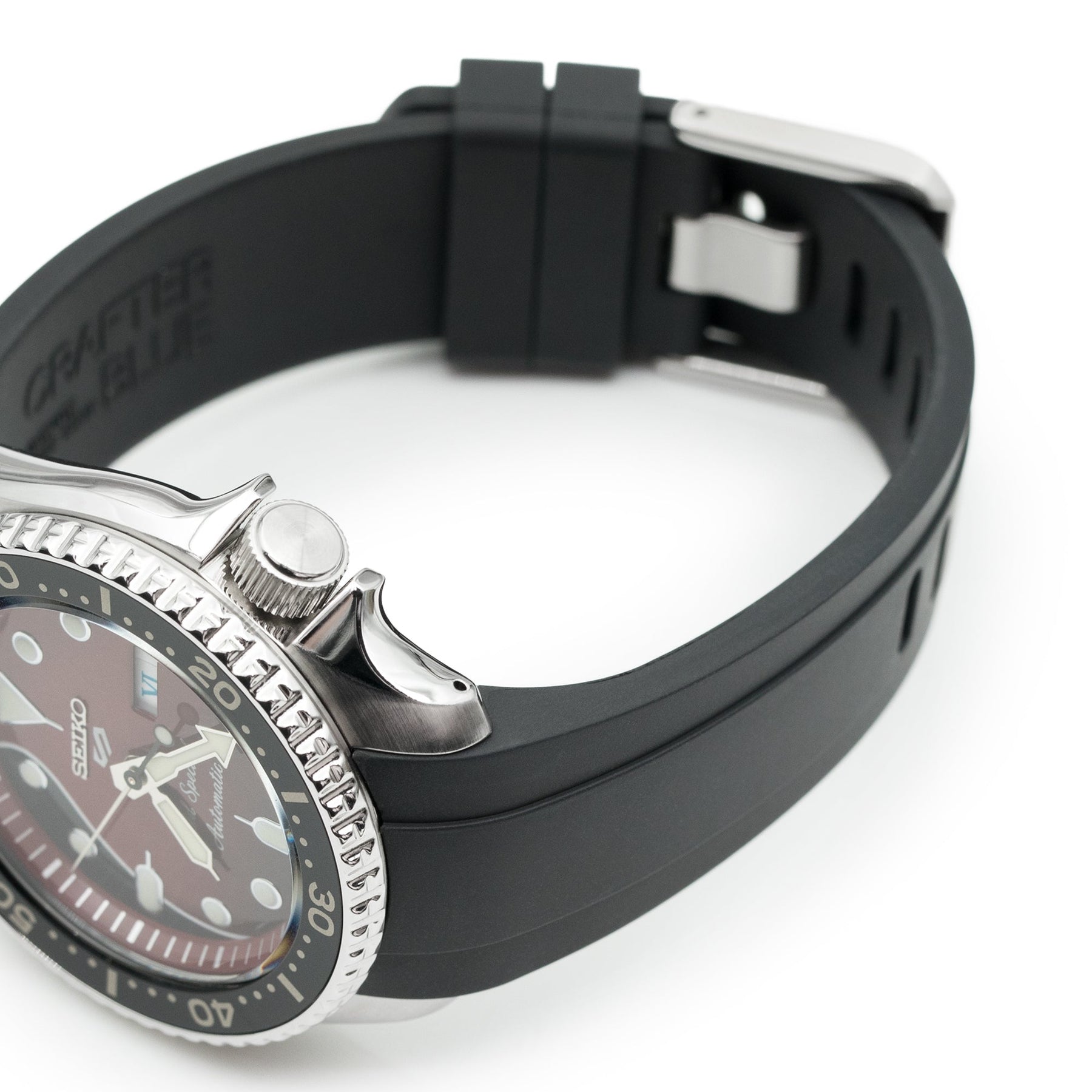 Seiko 5 Mod Fitted Curved End FKM Rubber Watch Band |Crafter Blue ...