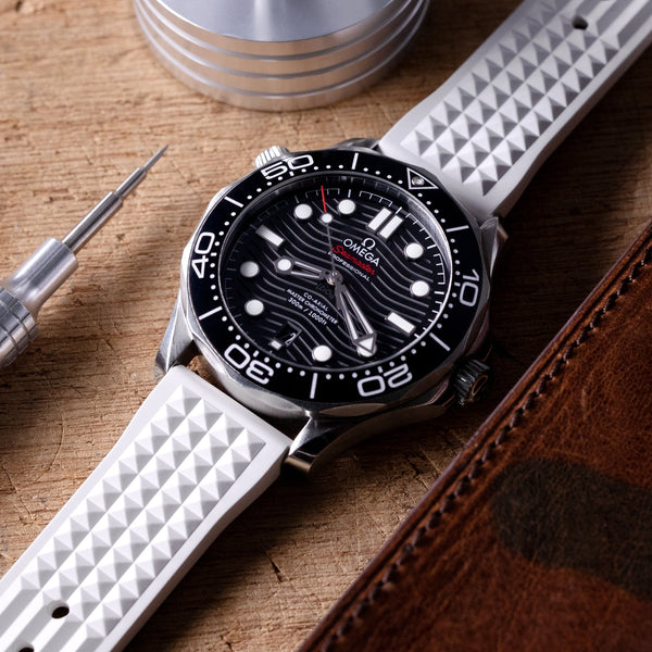 Waffle Watch Band 20mm 22mm Chaffle FKM Rubber Strap | Strapcode