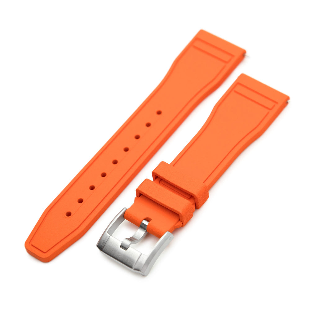 Quick Release Orange Pilot FKM rubber watch strap | Strapcode