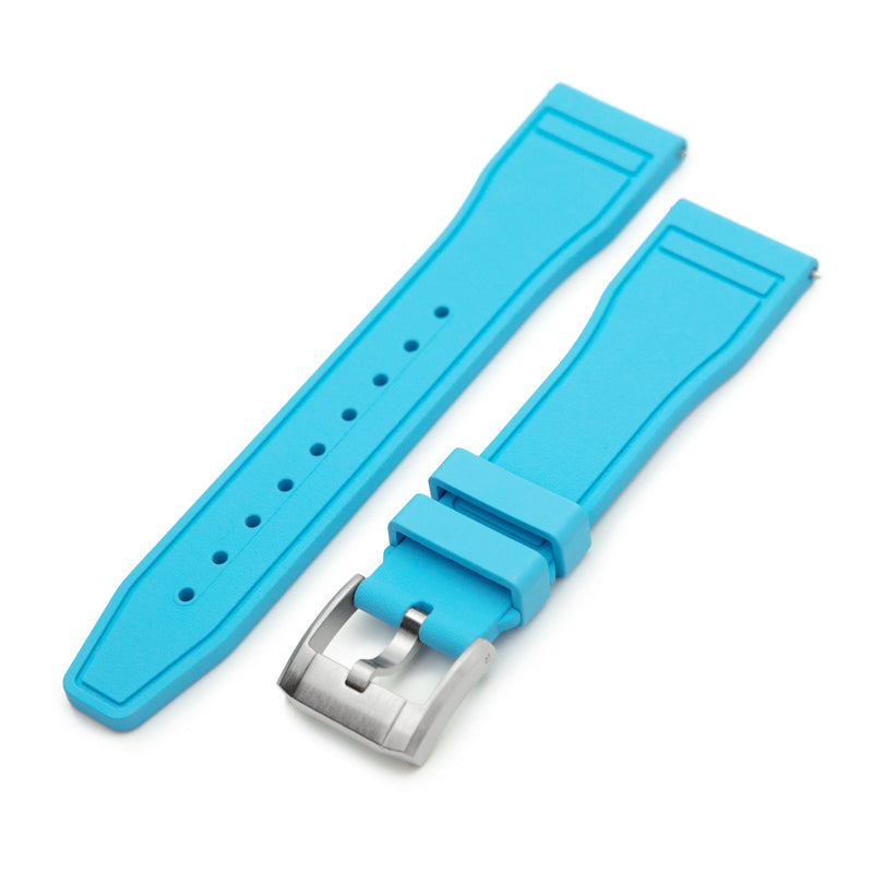 Quick Release Sky Blue Pilot FKM rubber watch strap | Strapcode