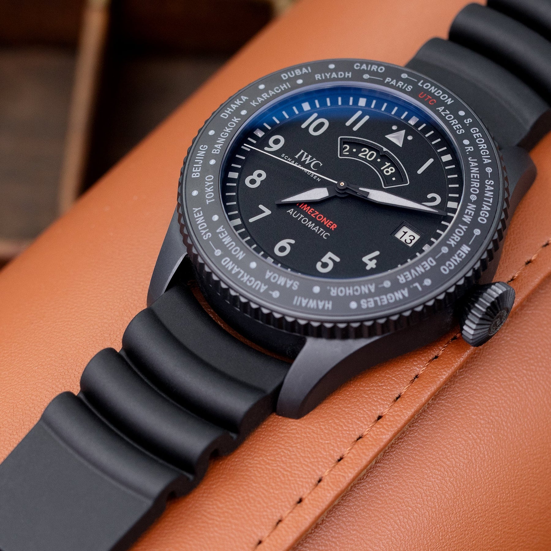 Q.R. Firewave Resilient Cuved End FKM rubber Watch Strap | Strapcode