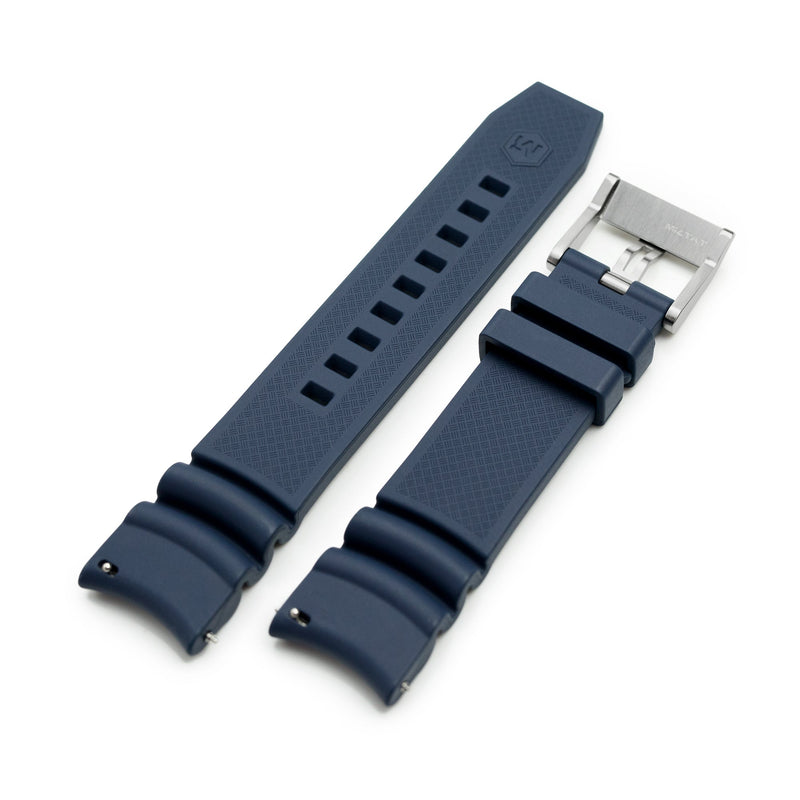 Semi-curved lug watch bands Croco grain watch straps | Strapcode