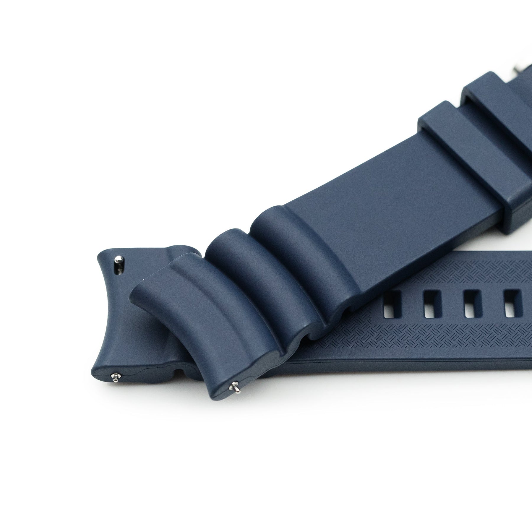 Q.R. Firewave Resilient Cuved End FKM rubber Watch Strap | Strapcode
