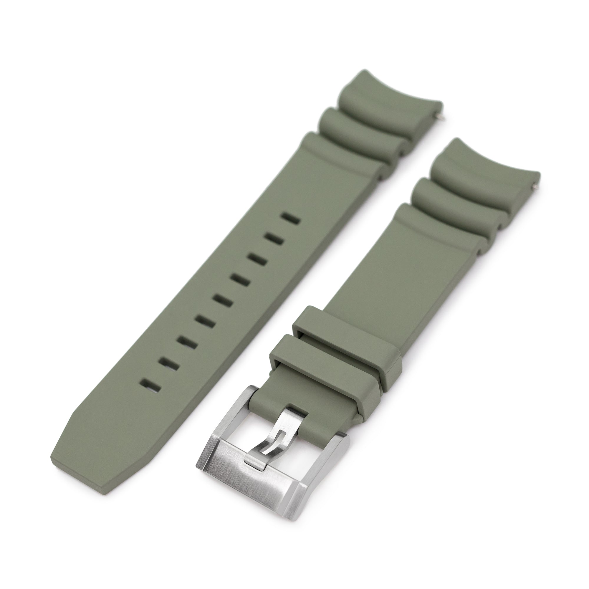 Q.R. Firewave Resilient Cuved End FKM rubber Watch Strap | Strapcode