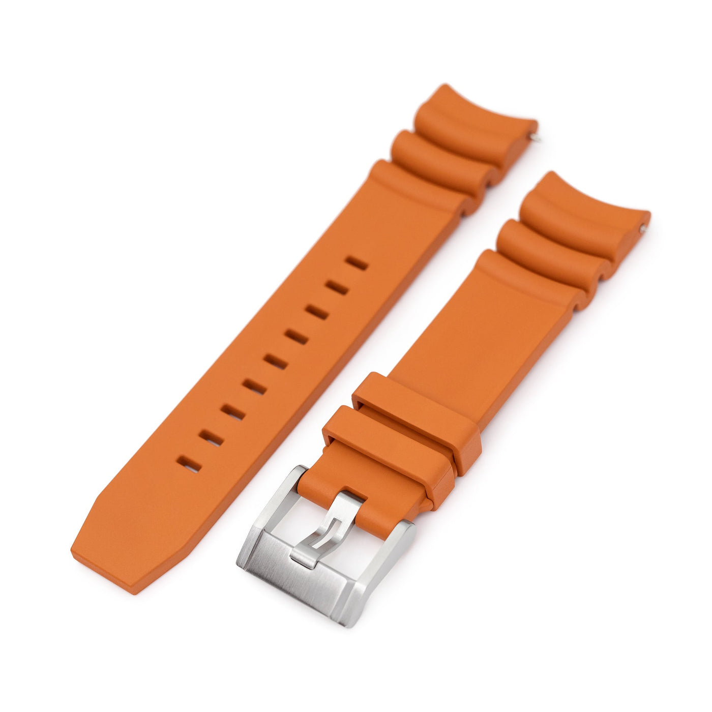 Semi-curved lug watch bands Croco grain watch straps | Strapcode