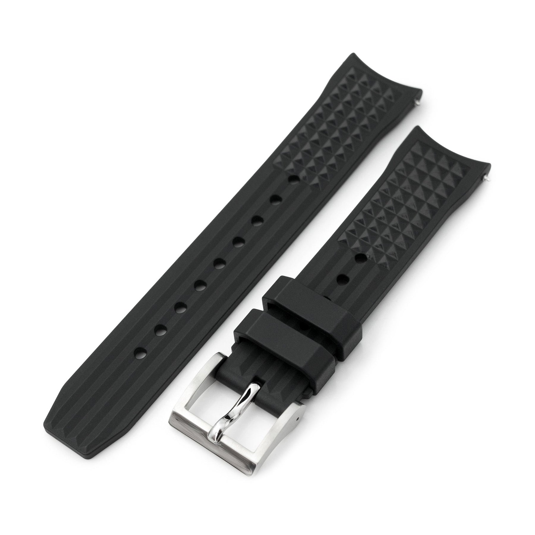 Waffle Watch Band Chaffle Curved FKM rubber Watch Strap | Strapcode