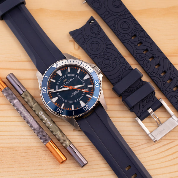 20mm, Wheels Resilient Curved End FKM rubber Watch Strap | Strapcode