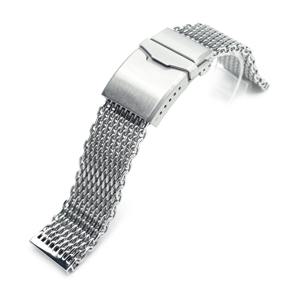 22mm Winghead SHARK Mesh Band Stainless Steel Watch Bracelet Button ...