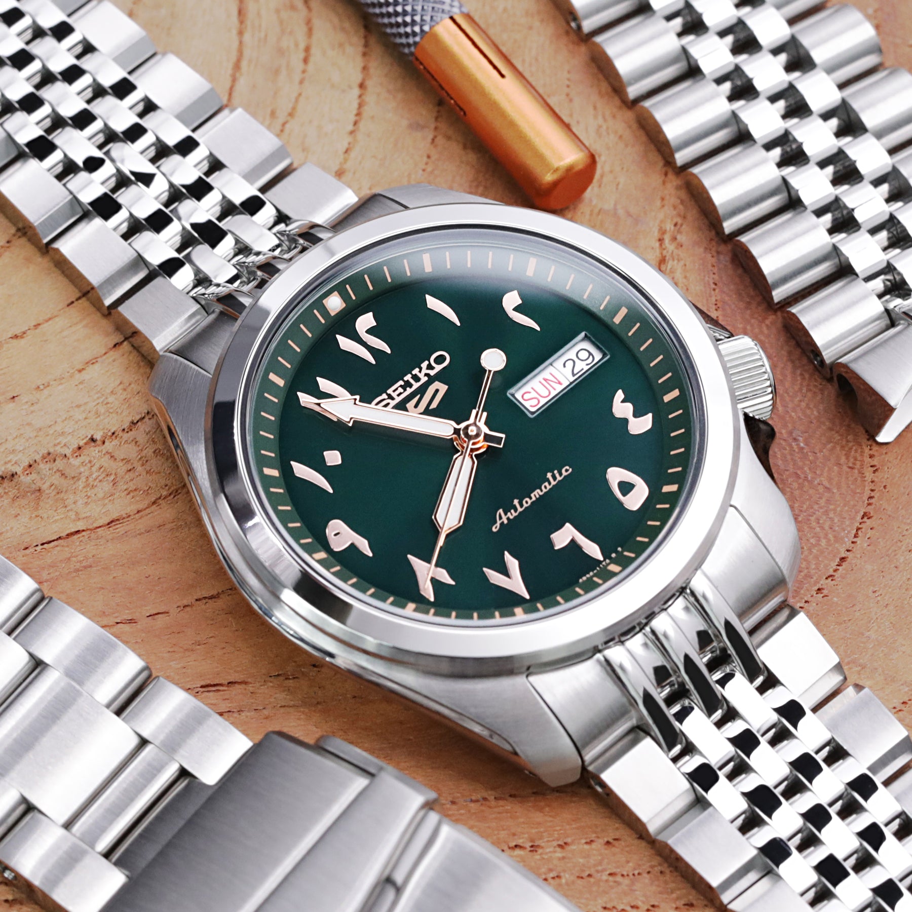 Seiko 5 Sports 40mm Curved End Asteroid Watch Bands | Strapcode