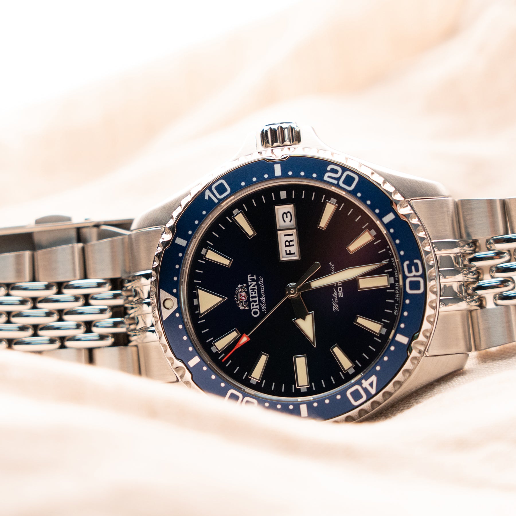 22mm Goma BOR Stainless Steel Bracelet for Orient Kamasu | StrapCode ...