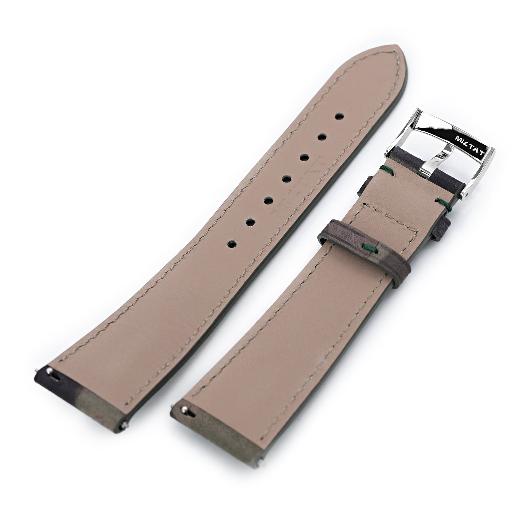 Quick Release, Camo Italian Leather Tapered Watch Strap | Strapcode