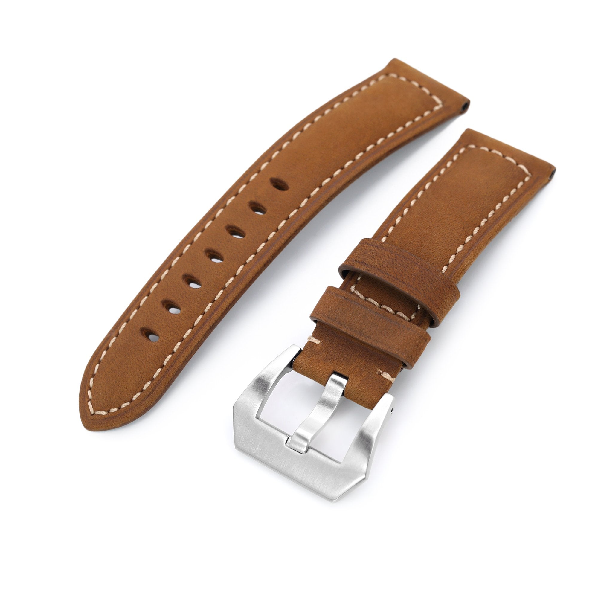 22mm, 24mm Brown Tapered Watch Band | Strapcode 22mm, 24mm Brown Tapered Watch Band | Strapcode
