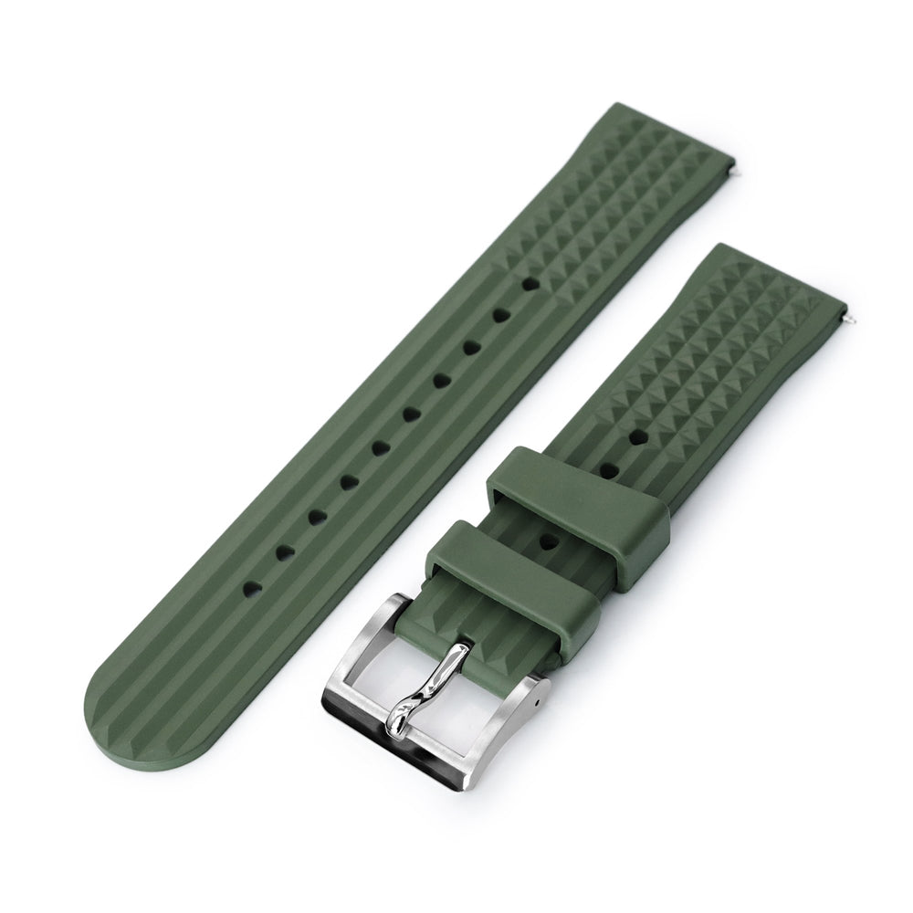 Waffle Watch Band 20mm, 22mm Chaffle FKM Rubber Strap | Strapcode