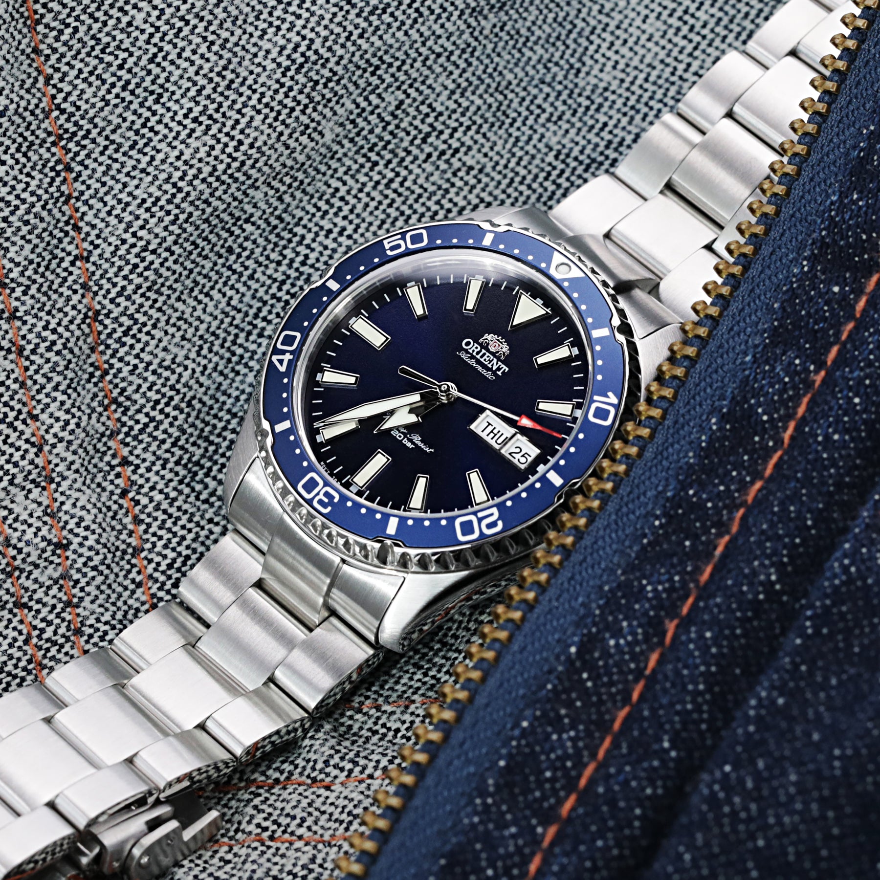 Orient Kamasu Curved End Stainless Steel O Boyer Bracelet | Strapcode