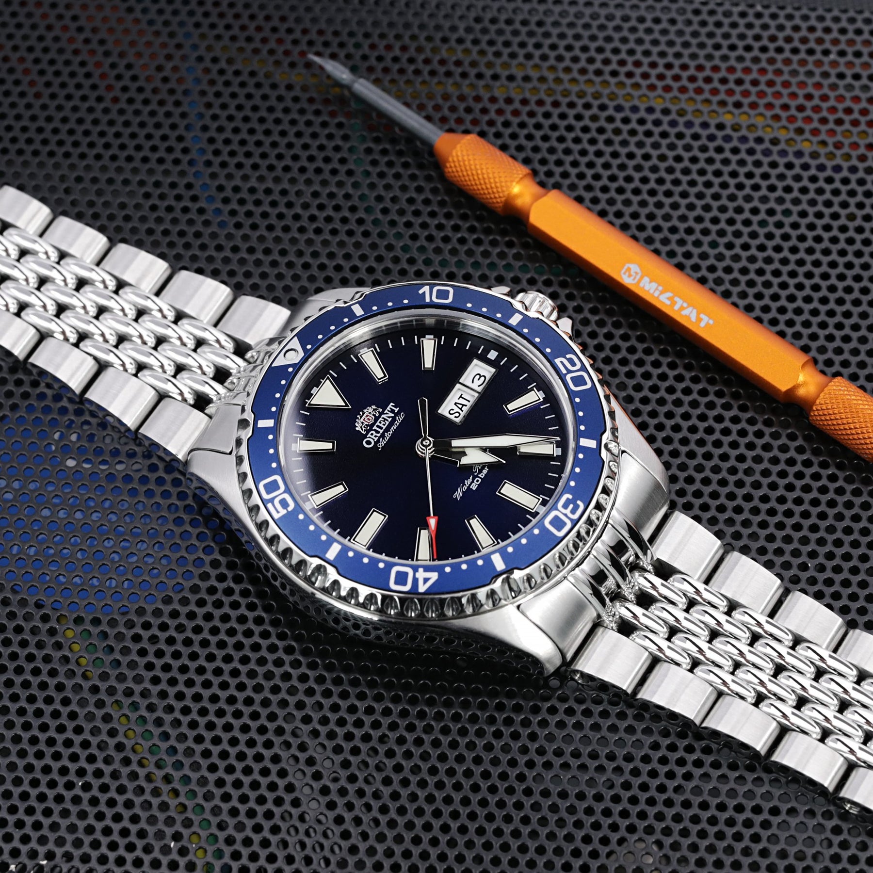 22mm Goma BOR Stainless Steel Bracelet for Orient Kamasu | StrapCode ...