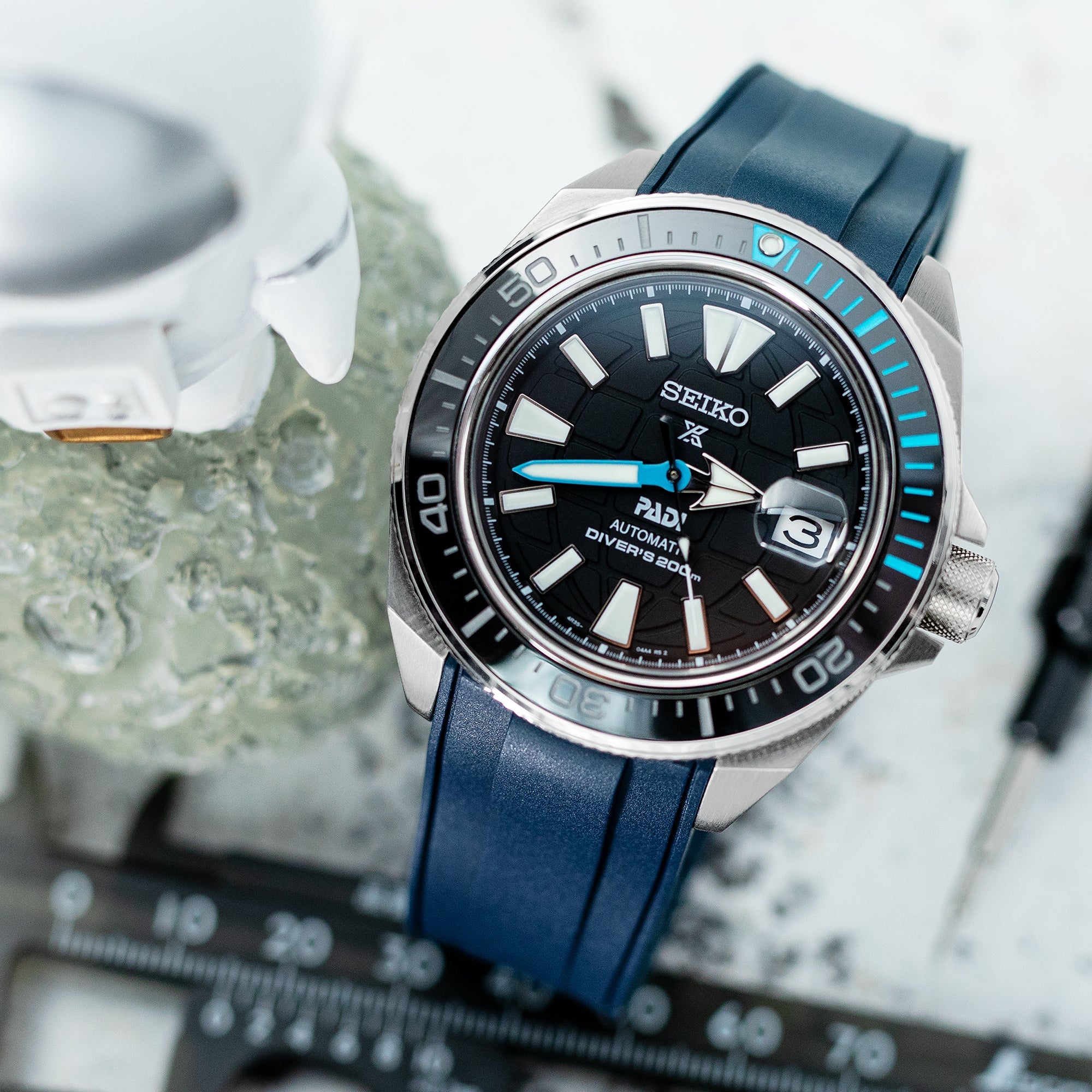 Seiko Samurai SRPB51 Curved End Bracelets SRPB55 PVD Black | Strapcode